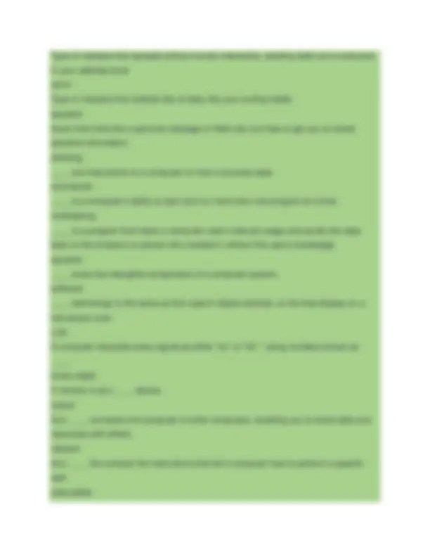 Cis 110 Final Exam Review Key Concepts And Practice Questions Exams Computer Science Docsity