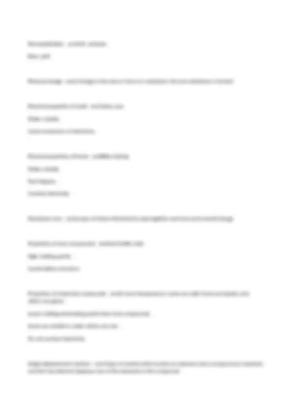 Grade 10 Chemistry Definitions and Explanations | Exercises Chemistry | Docsity