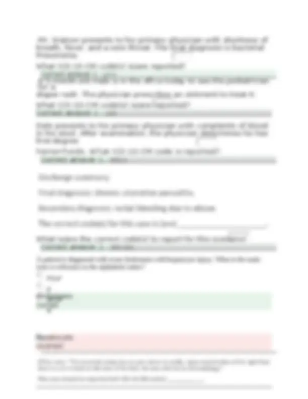 ICD-10-CM Coding Practice: Medical Scenarios and Answers | Assignments ...