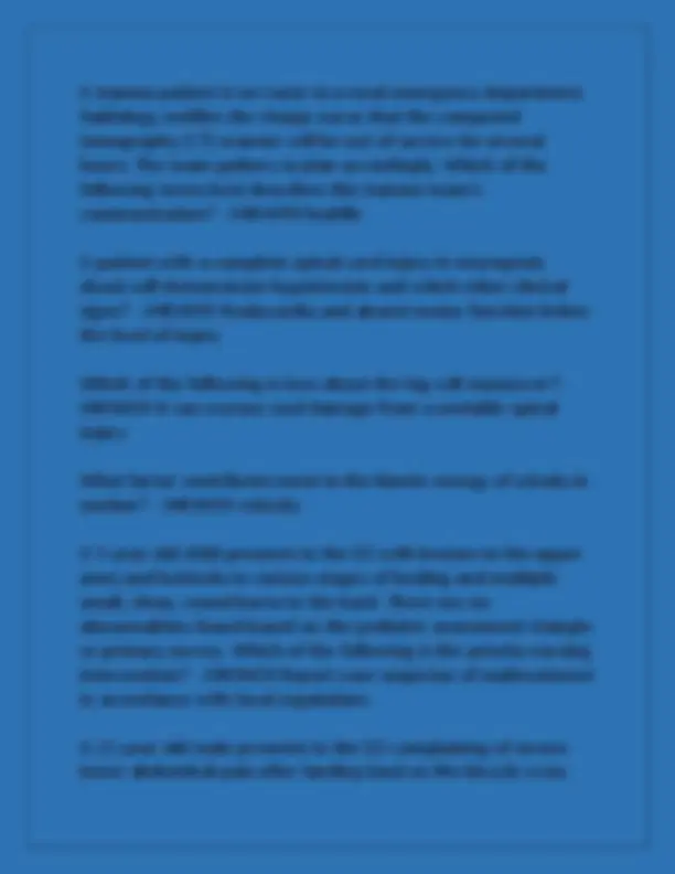 TNCC 8th Edition Final Test: Trauma Nursing Practice Questions and ...