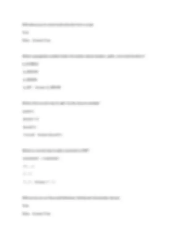 PHP Exam Questions and Answers | Exams Nursing | Docsity