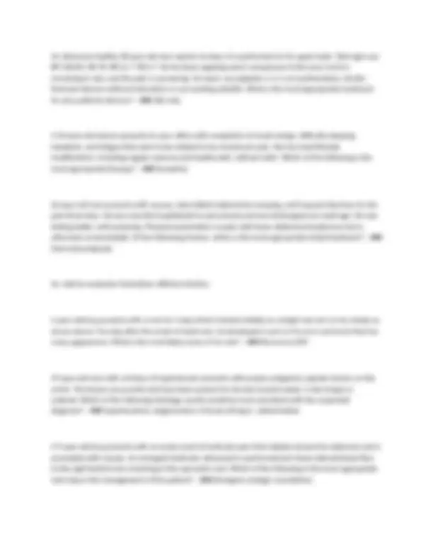 Medical Case Scenarios: Diagnosis and Treatment | Exams Nursing | Docsity