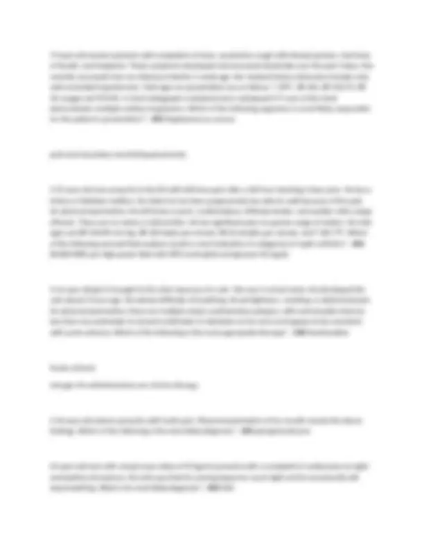 Medical Case Scenarios: Diagnosis and Treatment | Exams Nursing | Docsity