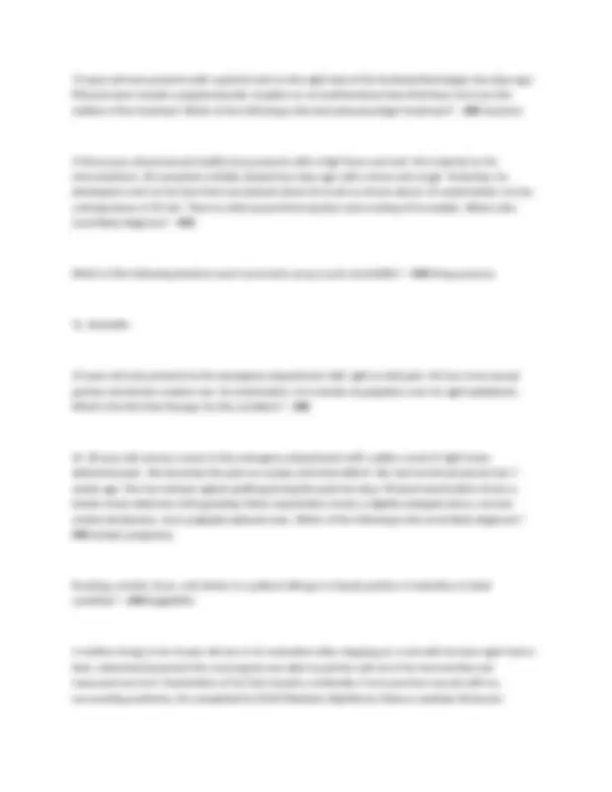 Medical Case Scenarios: Diagnosis and Treatment | Exams Nursing | Docsity