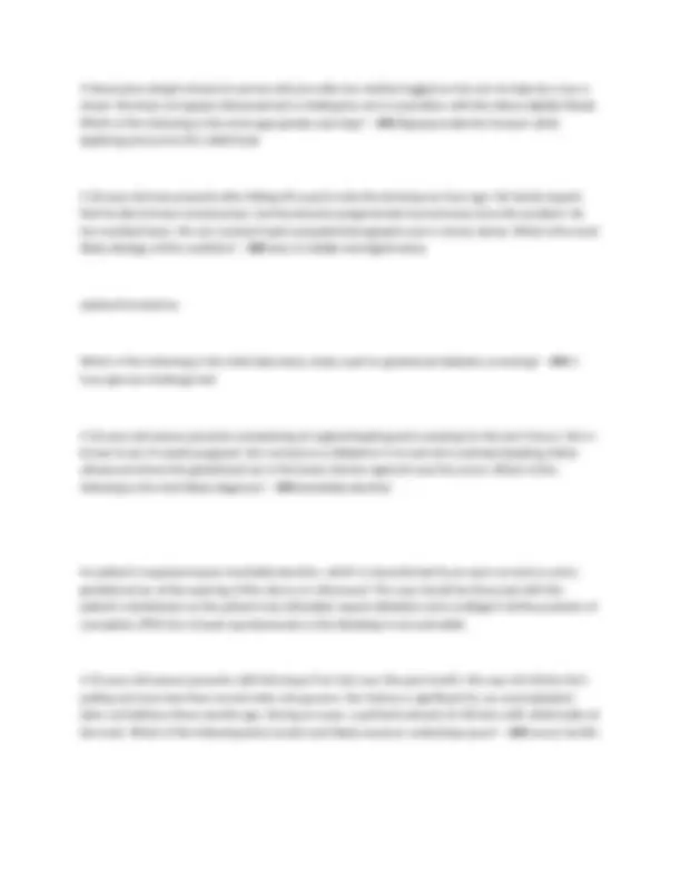 Medical Case Scenarios: Diagnosis and Treatment | Exams Nursing | Docsity