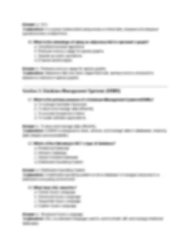 Comprehensive Computer Science Mock Test: 100 Detailed Questions and ...