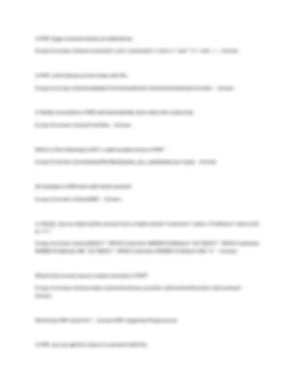 PHP and MySQL Exam Questions with Answers | Exams Nursing | Docsity