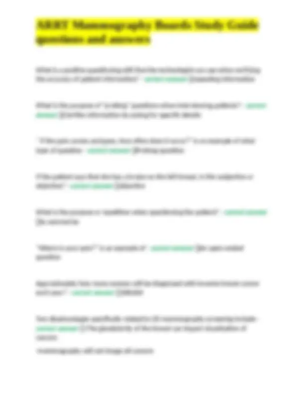ARRT Mammography Boards Study Guide: Questions and Answers | Exams ...