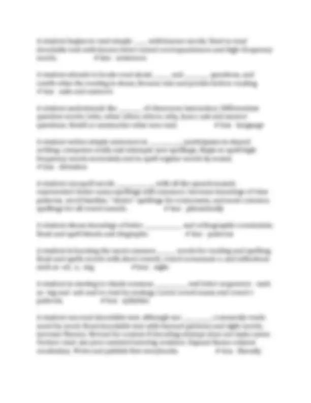 LETRS Unit 3 - Session 1-8 | Exams English Language | Docsity