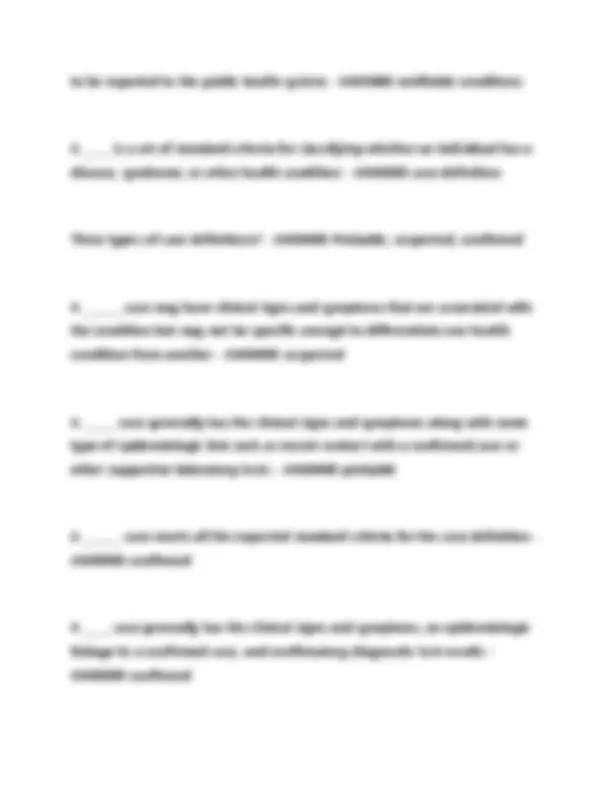 Epidemiology: Key Concepts and Definitions | Exams Nursing | Docsity