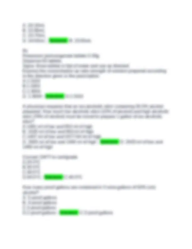 Pharmaceutical Calculations Final Test: Questions and Answers | Exams ...
