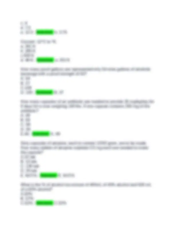 Pharmaceutical Calculations Final Test: Questions and Answers | Exams ...
