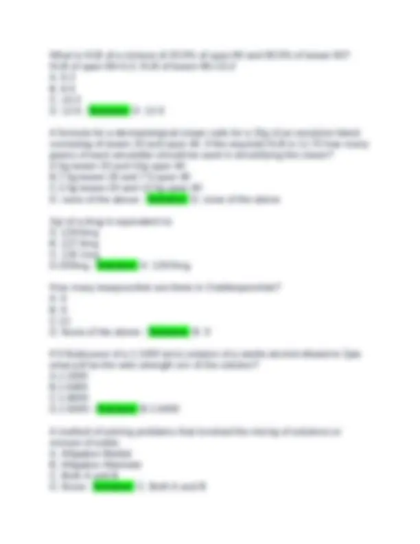 Pharmaceutical Calculations Final Test: Questions and Answers | Exams ...