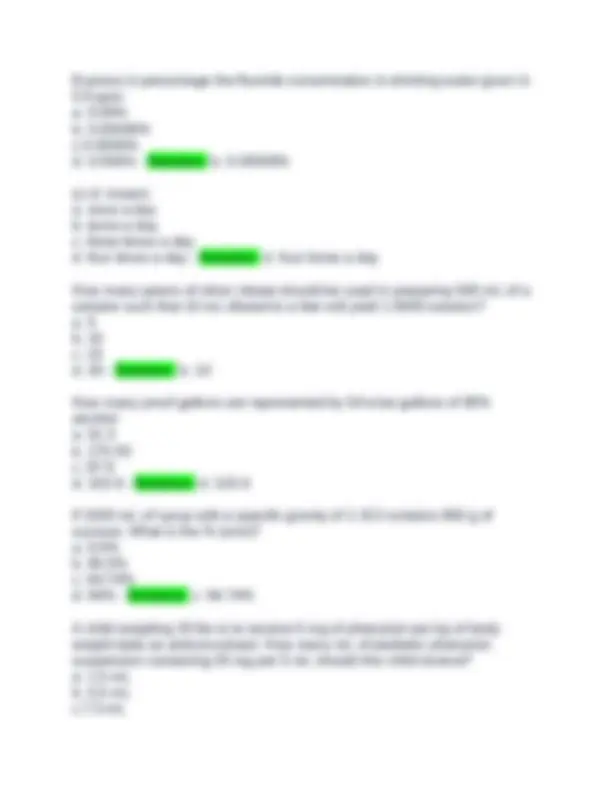 Pharmaceutical Calculations Final Test: Questions and Answers | Exams ...