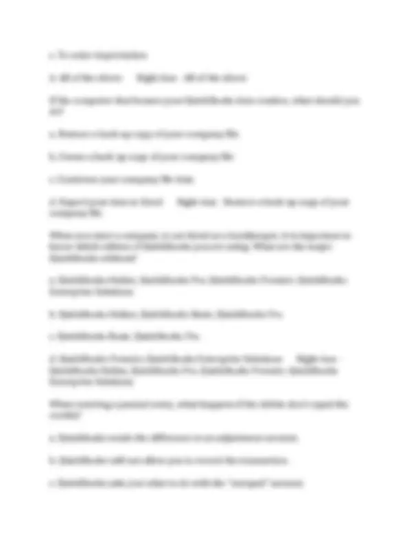 QuickBooks Practice Test: 100 Questions and Solutions | Exams Business ...