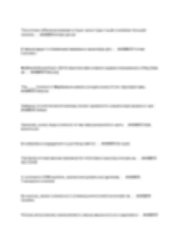 Business Intelligence and Analytics Final Exam: Multiple Choice Questions and Answers | Exams ...