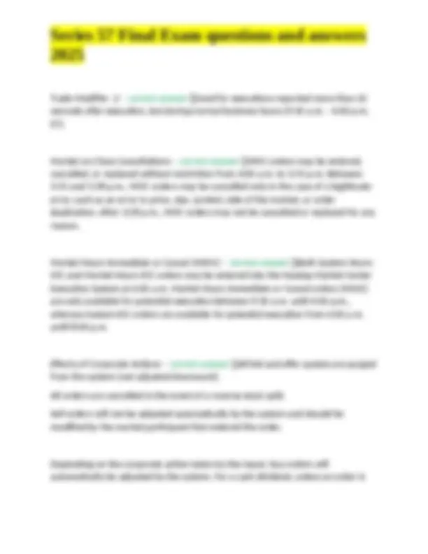 Series 57 Final Exam: Financial Market Concepts Guide | Exams ...