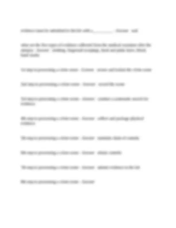 Forensic Science: Crime Scene Investigation - Questions and Answers ...