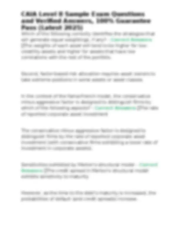 CAIA Level II Sample Exam Questions and Answers: A Guide to Key ...