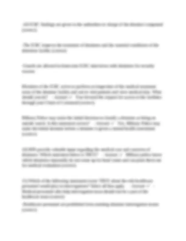 Medical Ethics and Detainee Operations: Multiple Choice Questions and ...