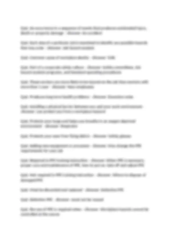 MSSC Safety Exam: 58 Questions and Answers | Exams Nursing | Docsity