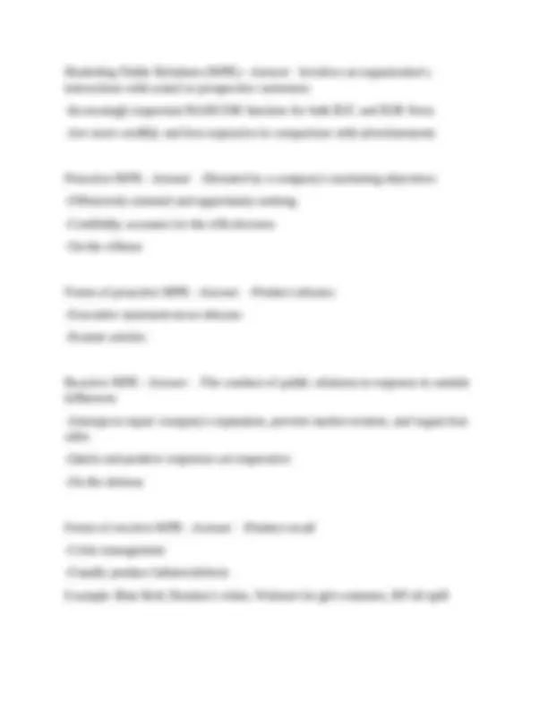Integrated Marketing Communications (IMC) Final Exam Questions and ...