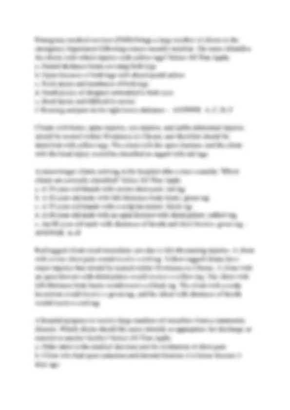 EMERGENCY TRIAGE PRACTICE QUESTIONS WITH VERIFIED ANSWERS | Exams ...