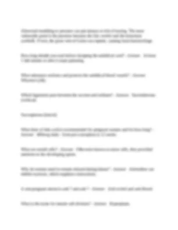 Midwifery Anatomy and Physiology: Year 1 Questions and Answers | Exams ...
