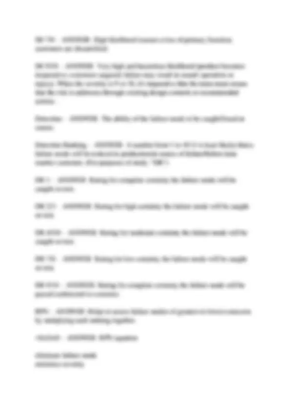 FMEA EXAM QUESTIONS WITH 100% VERIFIED ANSWERS | Exams Industrial Engineering | Docsity