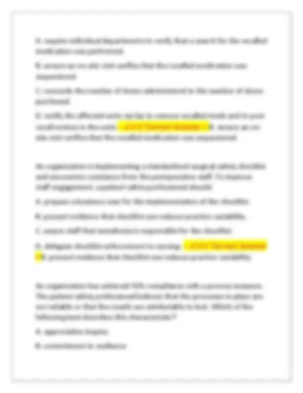 CPPS IHI Practice Exam: Patient Safety Questions & Answers | Quizzes ...