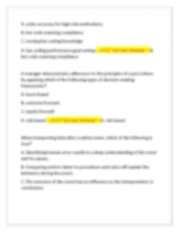 CPPS IHI Practice Exam: Patient Safety Questions & Answers | Quizzes Nursing | Docsity