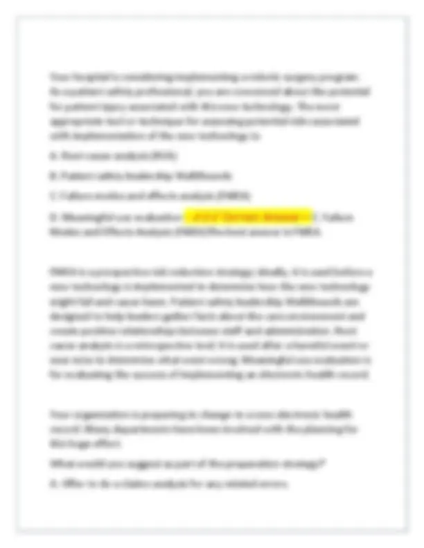 CPPS IHI Practice Exam: Patient Safety Questions & Answers | Quizzes ...