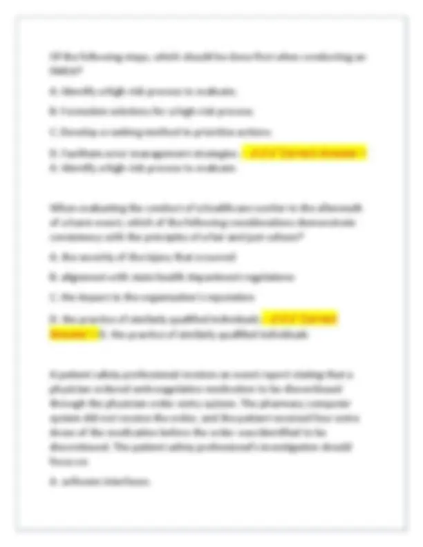 CPPS IHI Practice Exam: Patient Safety Questions & Answers | Quizzes ...