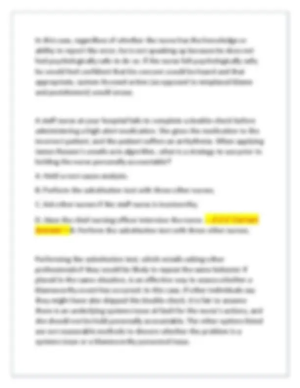 CPPS IHI Practice Exam: Patient Safety Questions & Answers | Quizzes ...