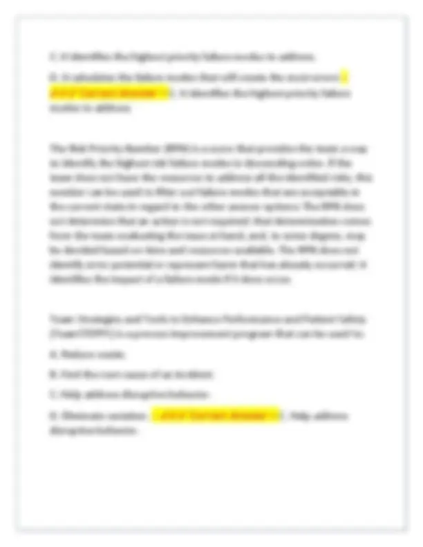 CPPS IHI Practice Exam: Patient Safety Questions & Answers | Quizzes ...