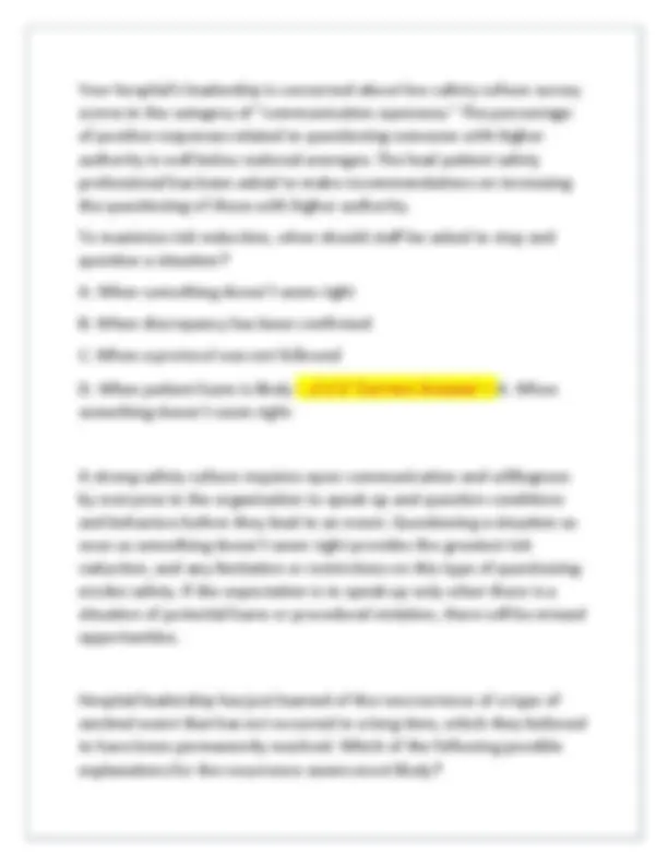 CPPS IHI Practice Exam: Patient Safety Questions & Answers | Quizzes ...