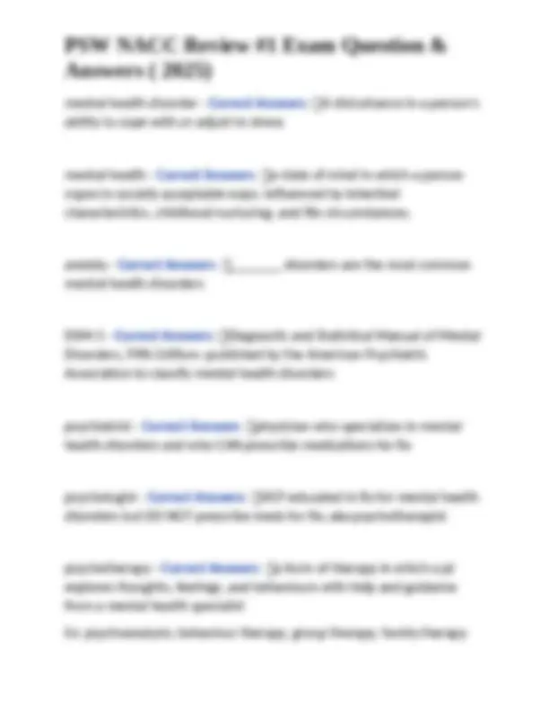 PSW NACC Review #1 Exam Questions & Answers (2025) | Exams Nursing ...