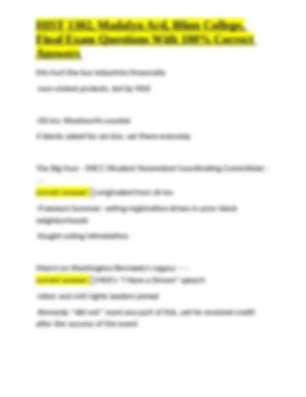 HIST 1302 Final Exam Questions and Answers: US History from 1945 to ...