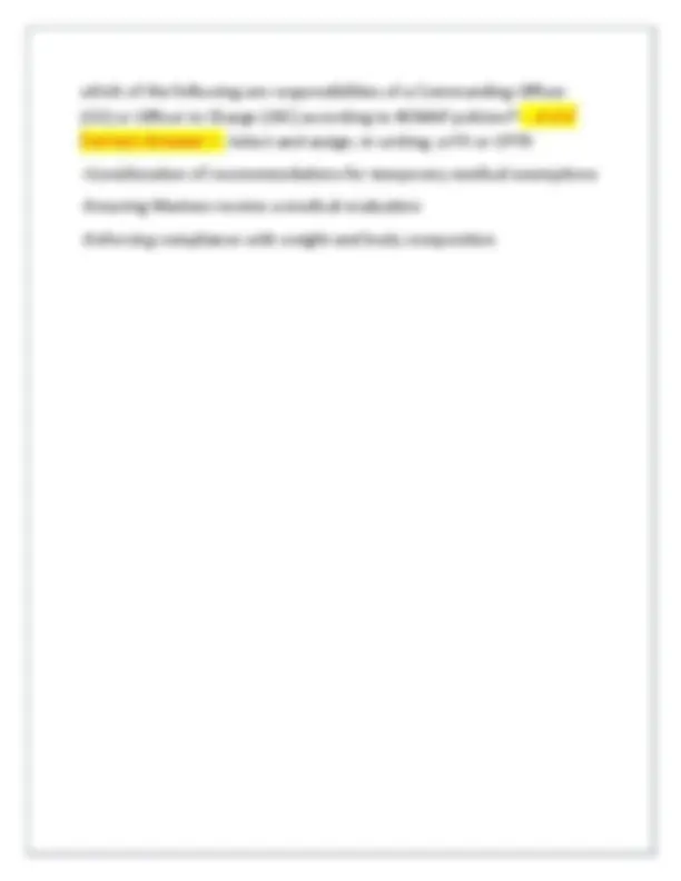 USMC Body Composition Program (BCMAP) Exam Questions and Answers ...