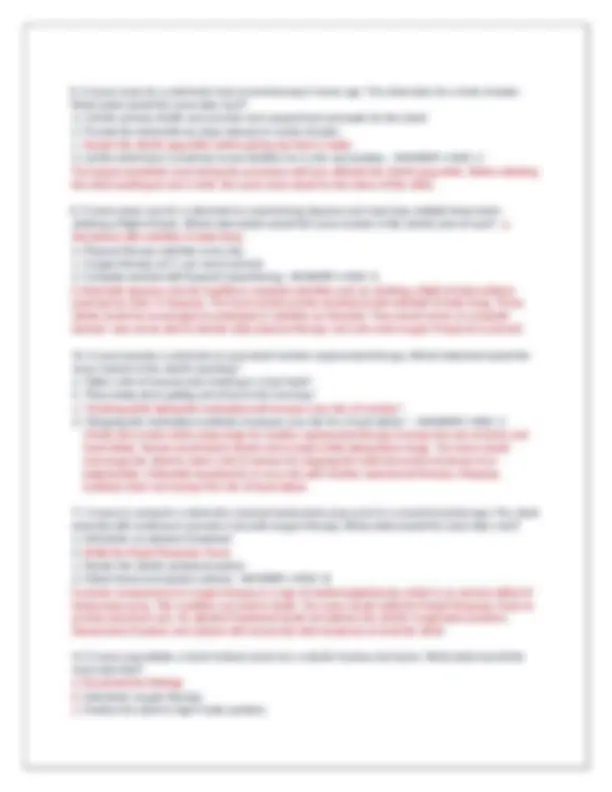 Med-Surg Final Exam Study Guide with Questions and Answers | Exams Nursing | Docsity