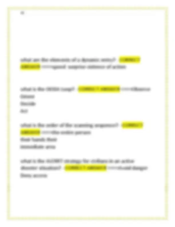 ALERRT Active Shooter Exam: Questions and Answers | Exams Law | Docsity