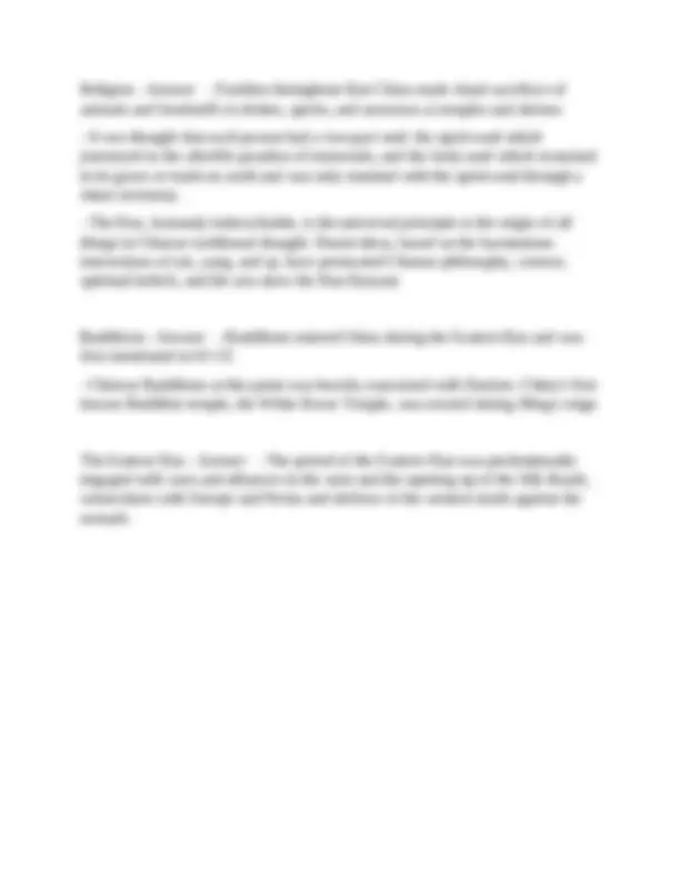 The Han Dynasty Questions And Answers Exams Advanced Education Docsity