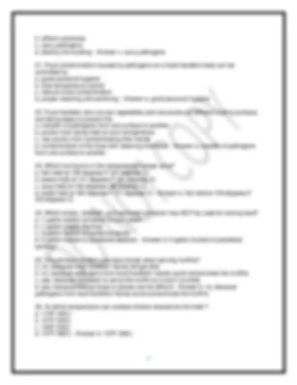 Servsafe Food Handler Examination Questions and Answers 2025 | Exams ...