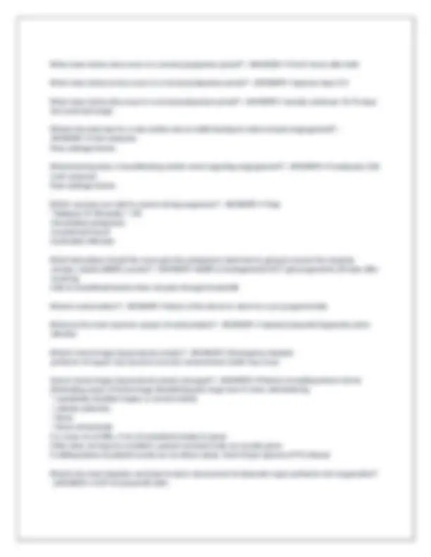 OB Final Exam Study Guide: 200+ Questions and Answers for 2024/2025 | Exams Nursing | Docsity