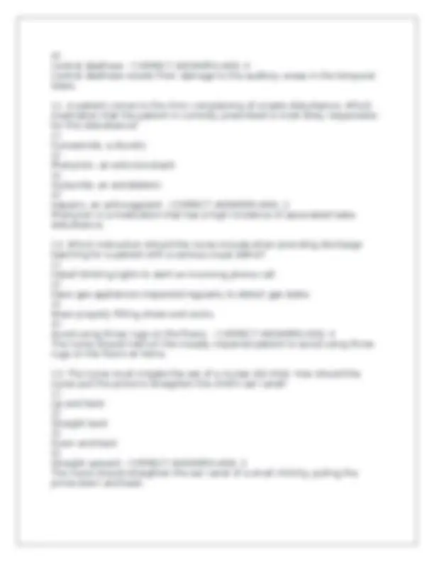 Basic Nursing Sensory Perception Chapter 31 Exam with Correct Answers ...