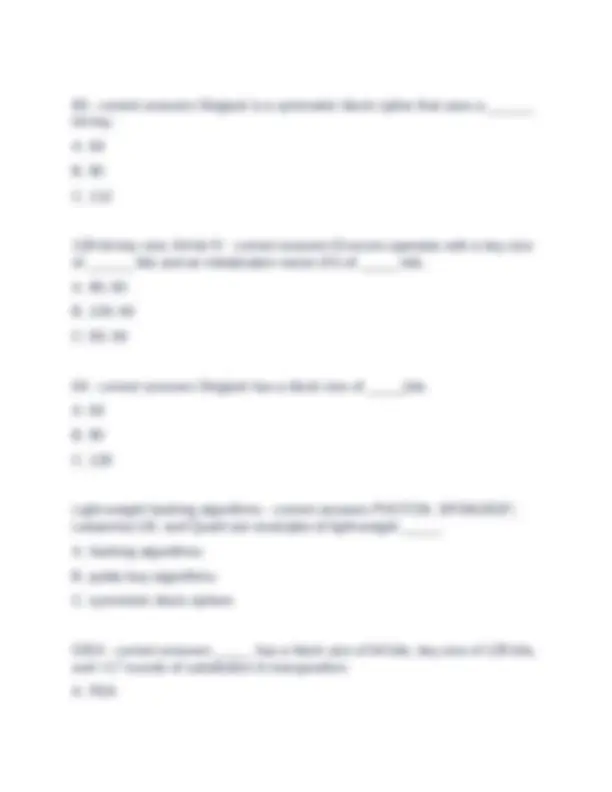 Cryptography Practice Questions and Answers | Exams Nursing | Docsity