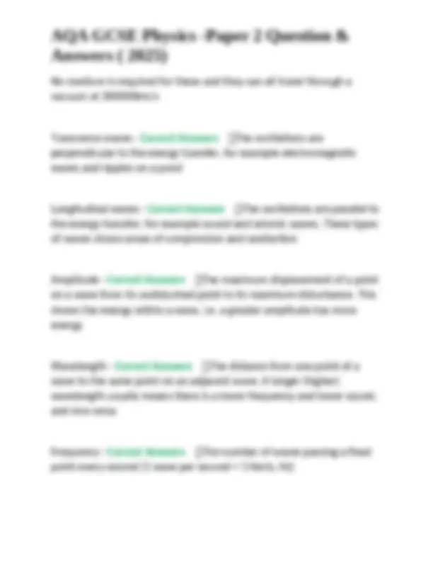 AQA GCSE Physics -Paper 2 Question & Answers ( 2025) | Exams Nursing ...