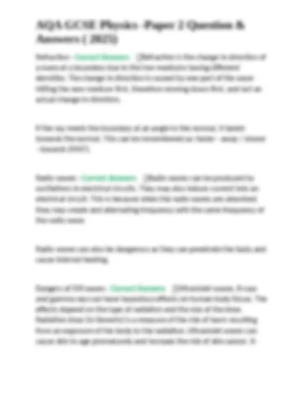 AQA GCSE Physics -Paper 2 Question & Answers ( 2025) | Exams Nursing ...