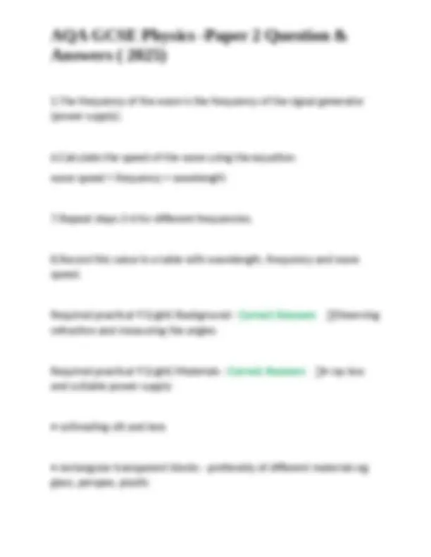 AQA GCSE Physics -Paper 2 Question & Answers ( 2025) | Exams Nursing ...