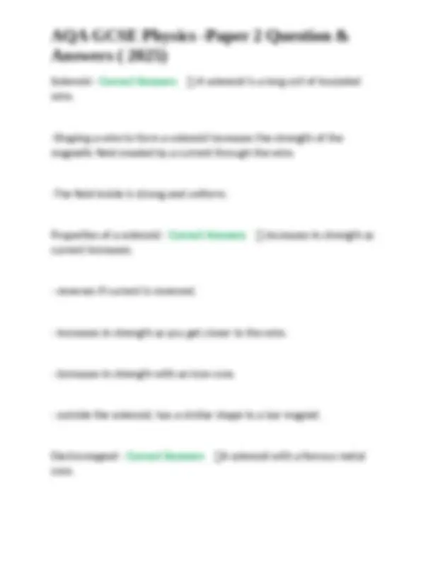 AQA GCSE Physics -Paper 2 Question & Answers ( 2025) | Exams Nursing ...